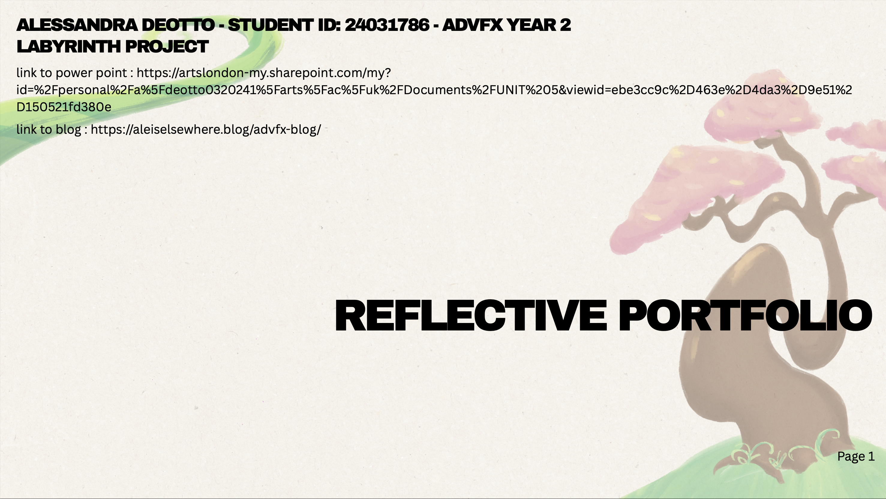 REFLECTIVE PORTFOLIO – Power Point Presentation – Deotto Alessandra ...